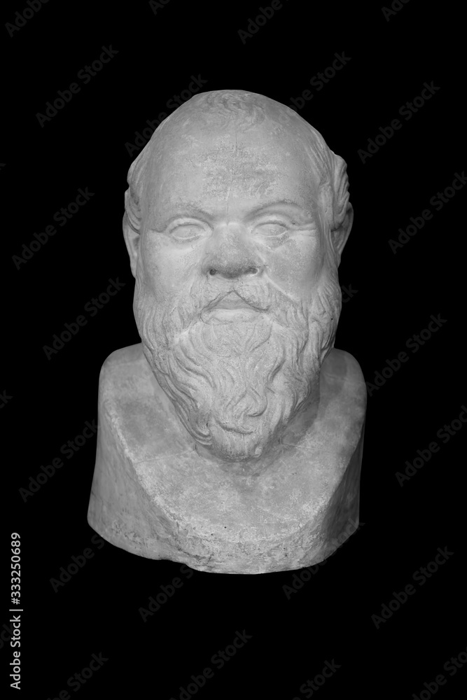 Marble antique statue of great ancient Greek philosopher Socrates ...