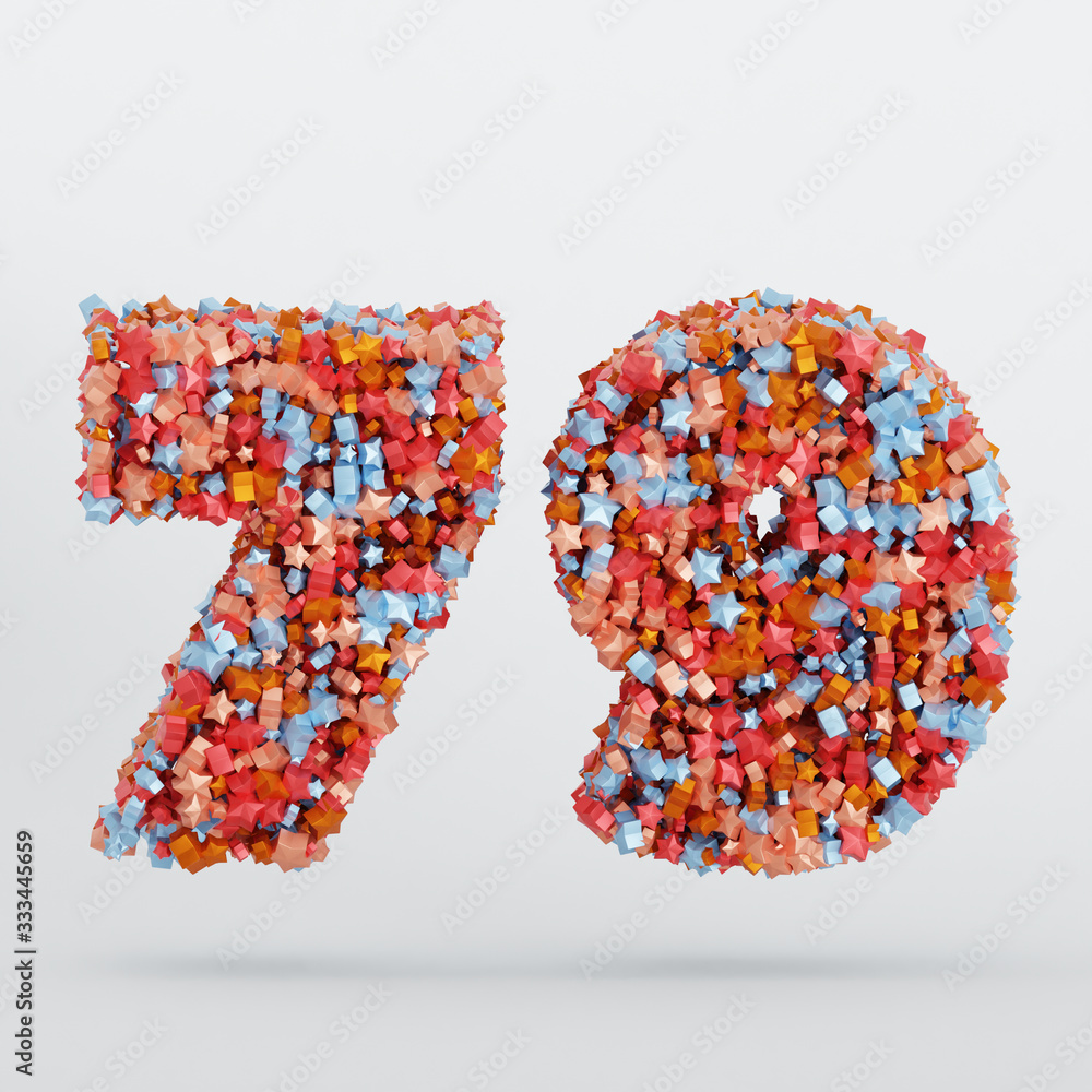 Ilustración de Stock Number 79 3D Text Illustration, Digits With Pink ...