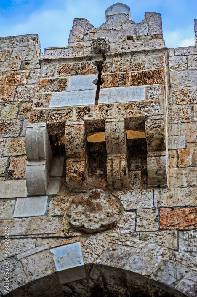 Foto de Stock The fortress walls of Jerusalem that have survived to ...