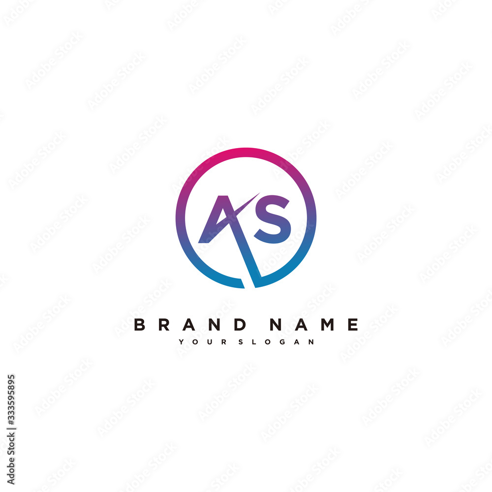 letter AS logo design vector Stock Vector | Adobe Stock
