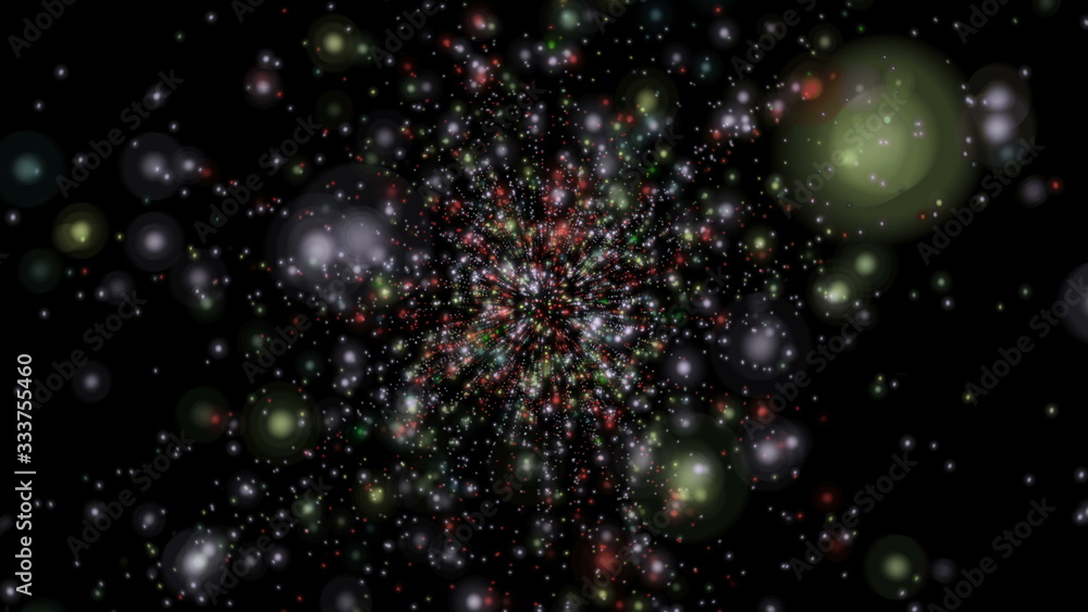 VJ and DJ VJ Seamless loop animation. Abstract particles bokeh and glittering dust particle ...