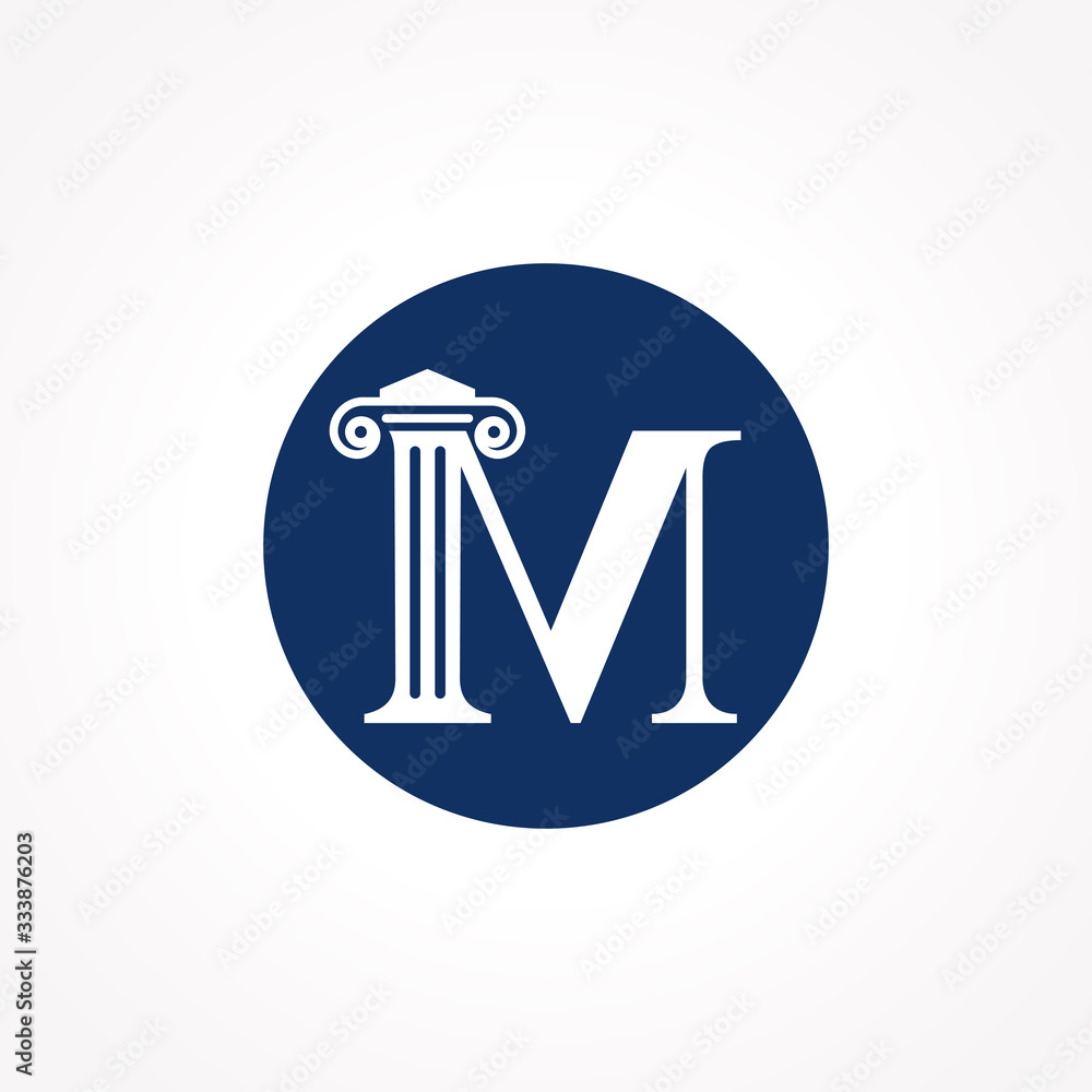 Attorney & Law Letter M Logo With Creative Modern Circle Vector ...