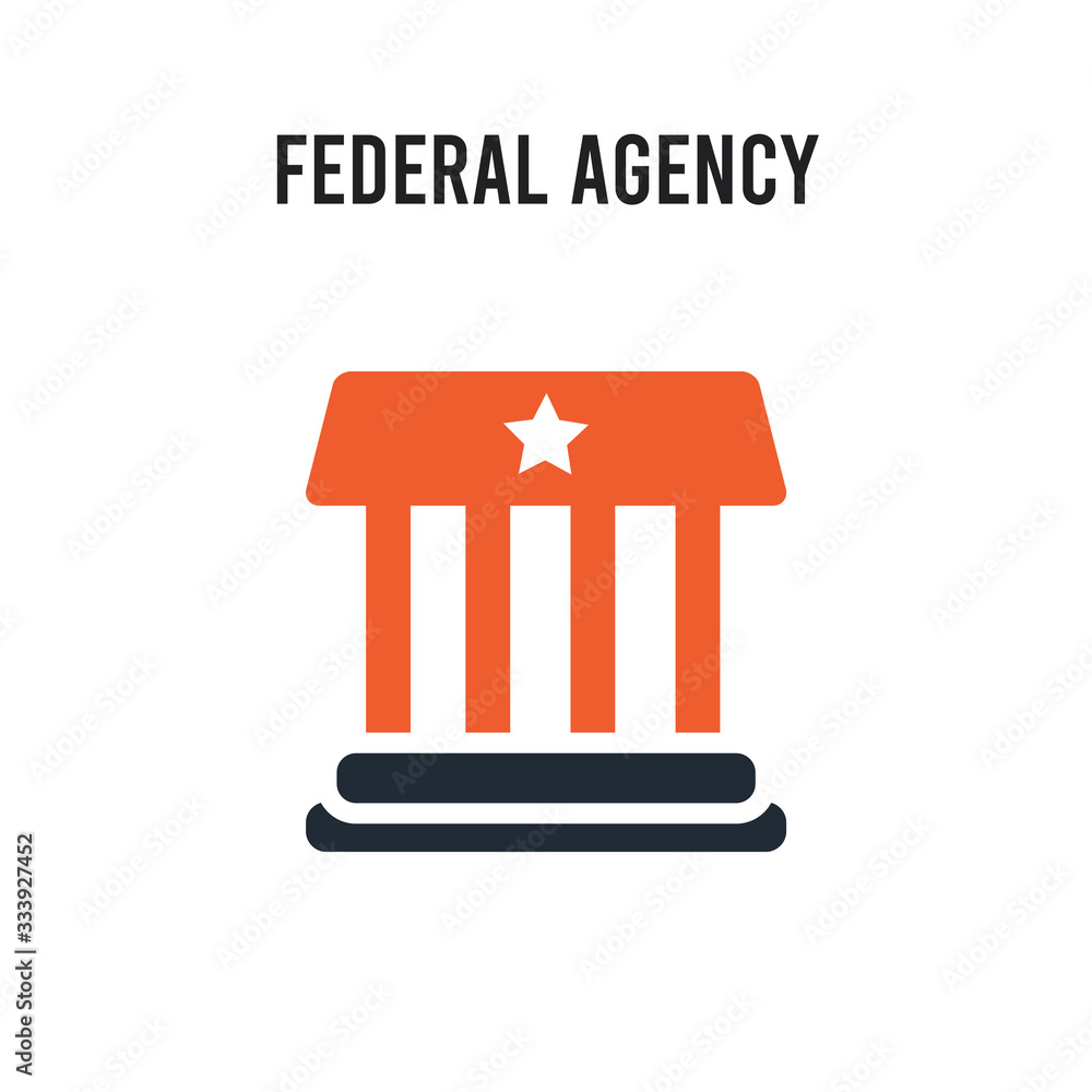 federal agency vector icon on white background. Red and black colored ...