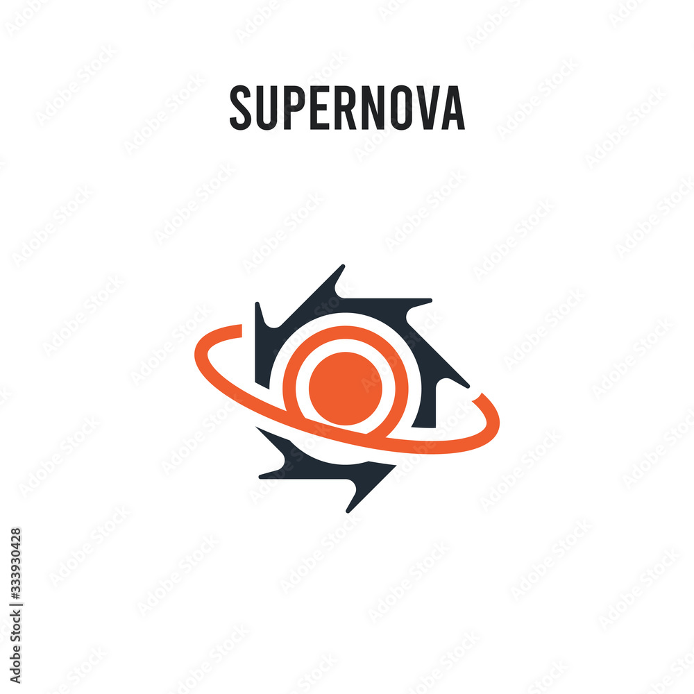 Supernova vector icon on white background. Red and black colored ...
