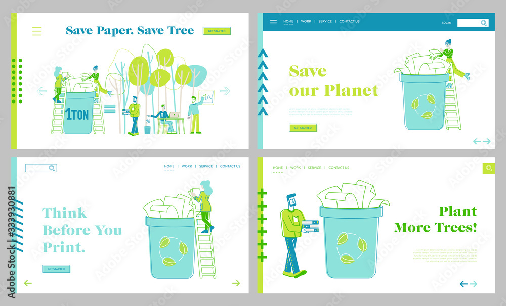 Paper Saving, Stop Trees Cutting and Deforestation Landing Page ...