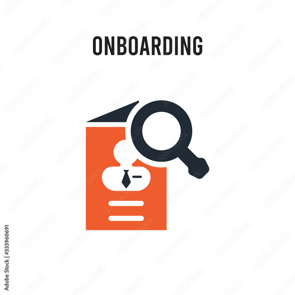 Onboarding vector icon on white background. Red and black colored ...
