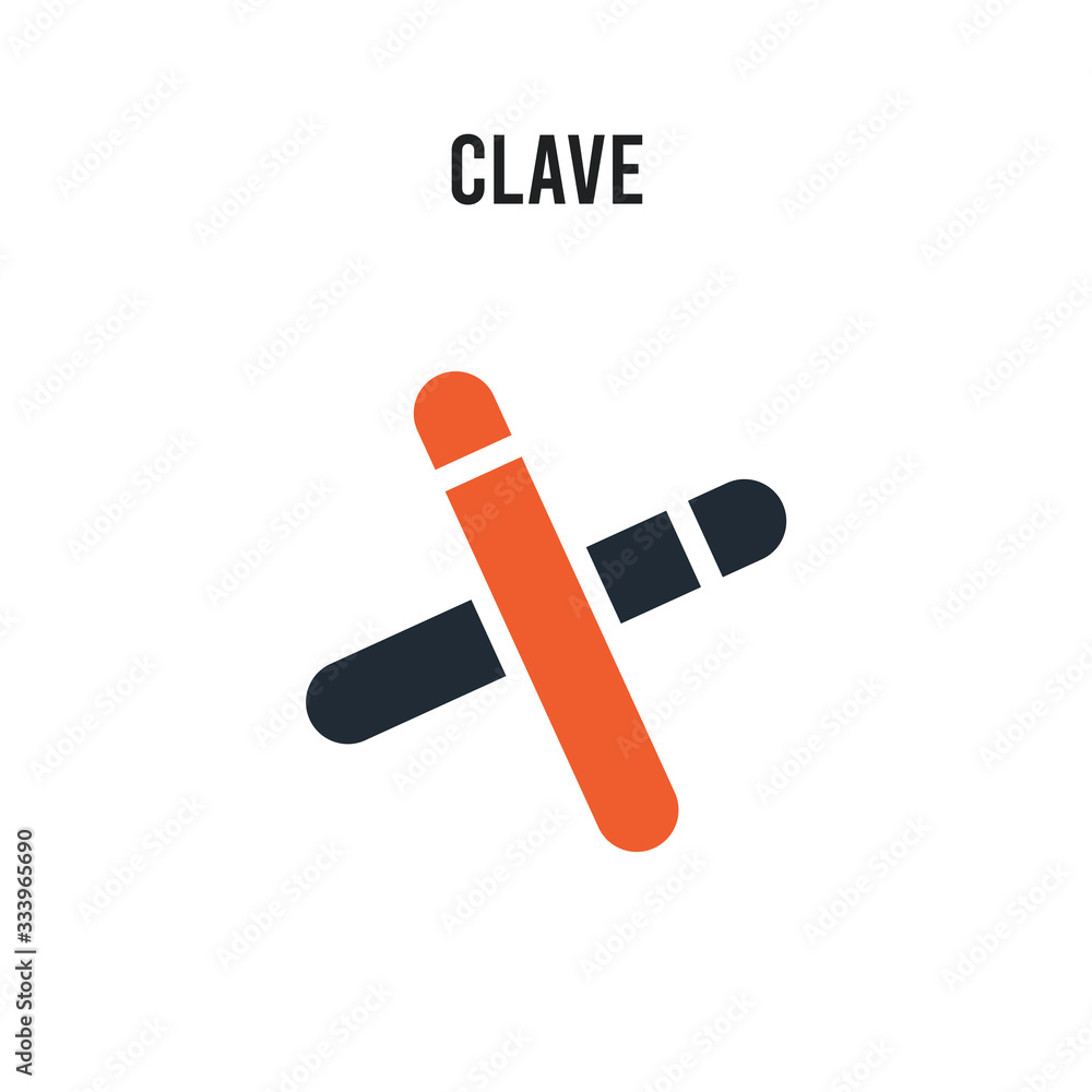 Clave vector icon on white background. Red and black colored Clave icon ...