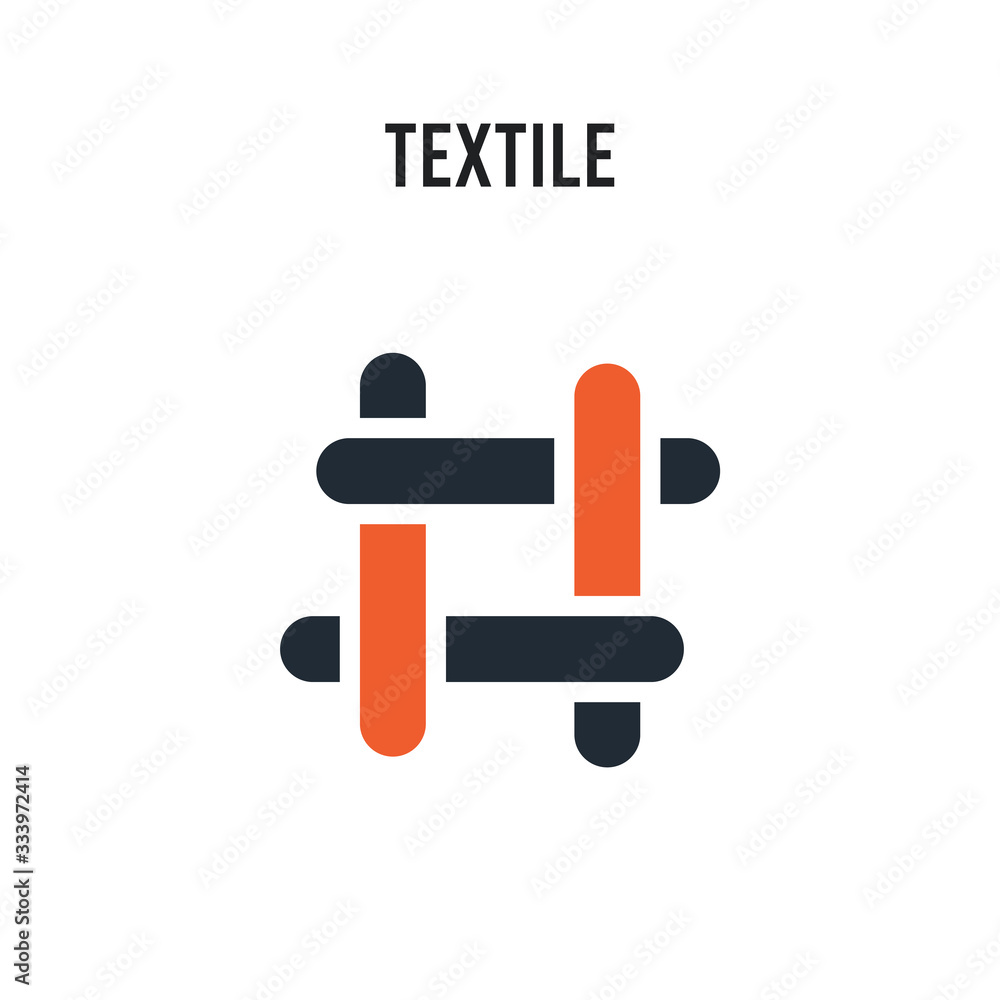 textile vector icon on white background. Red and black colored textile ...
