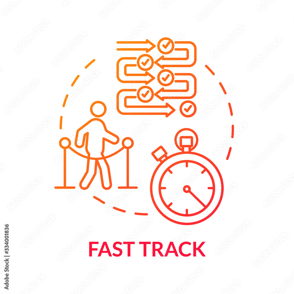 Airport fast track concept icon. Airline VIP pass, flight luxury class ...