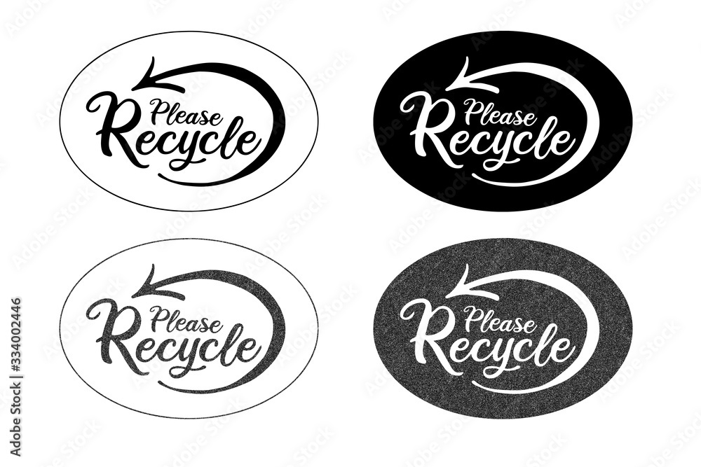 Motivation lettering concept to promote recycling. "Please recycle ...