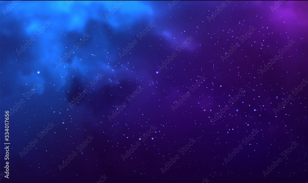 Vector cosmic illustration. Colorful space background with stars Stock ...