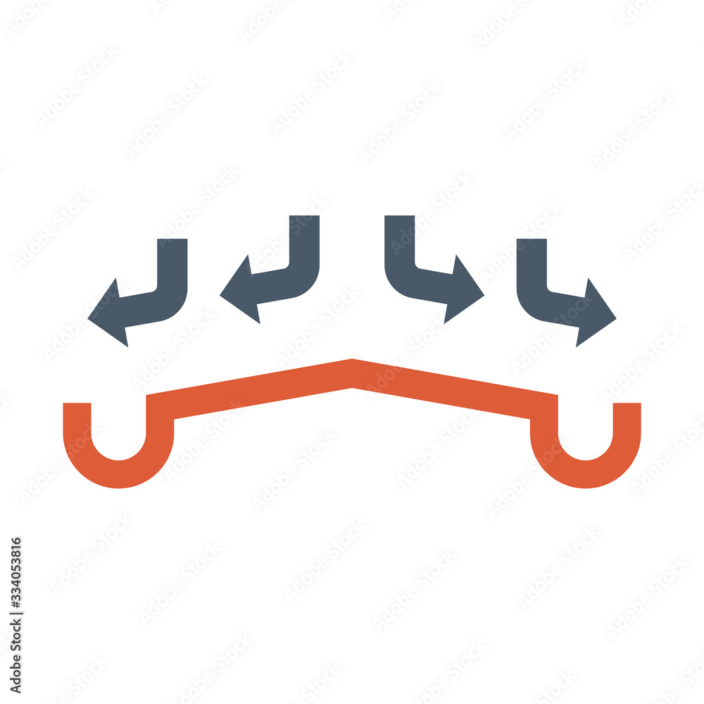 Vector de Stock Rain gutter vector icon. Also called eavestrough, eaves ...