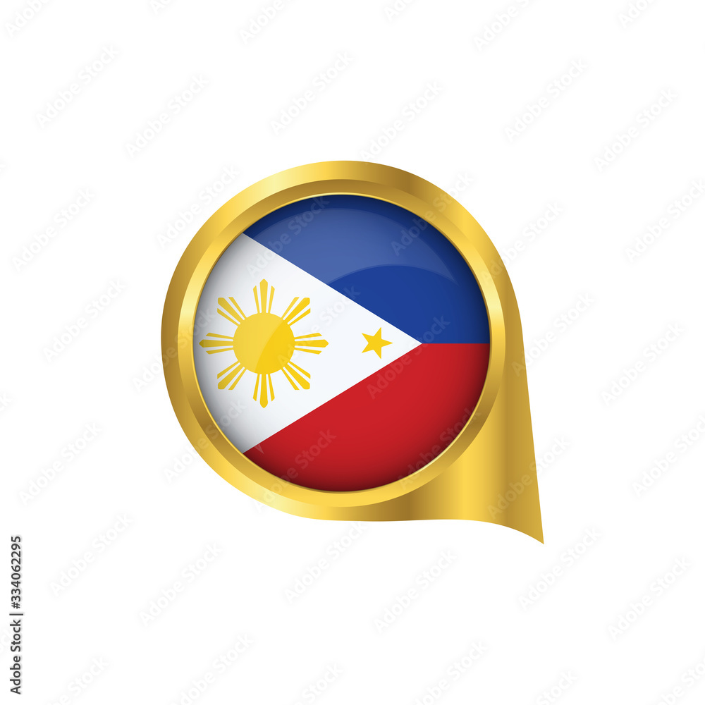 Flag of Philippine, location map pin, pointer flag Philippine, button ...