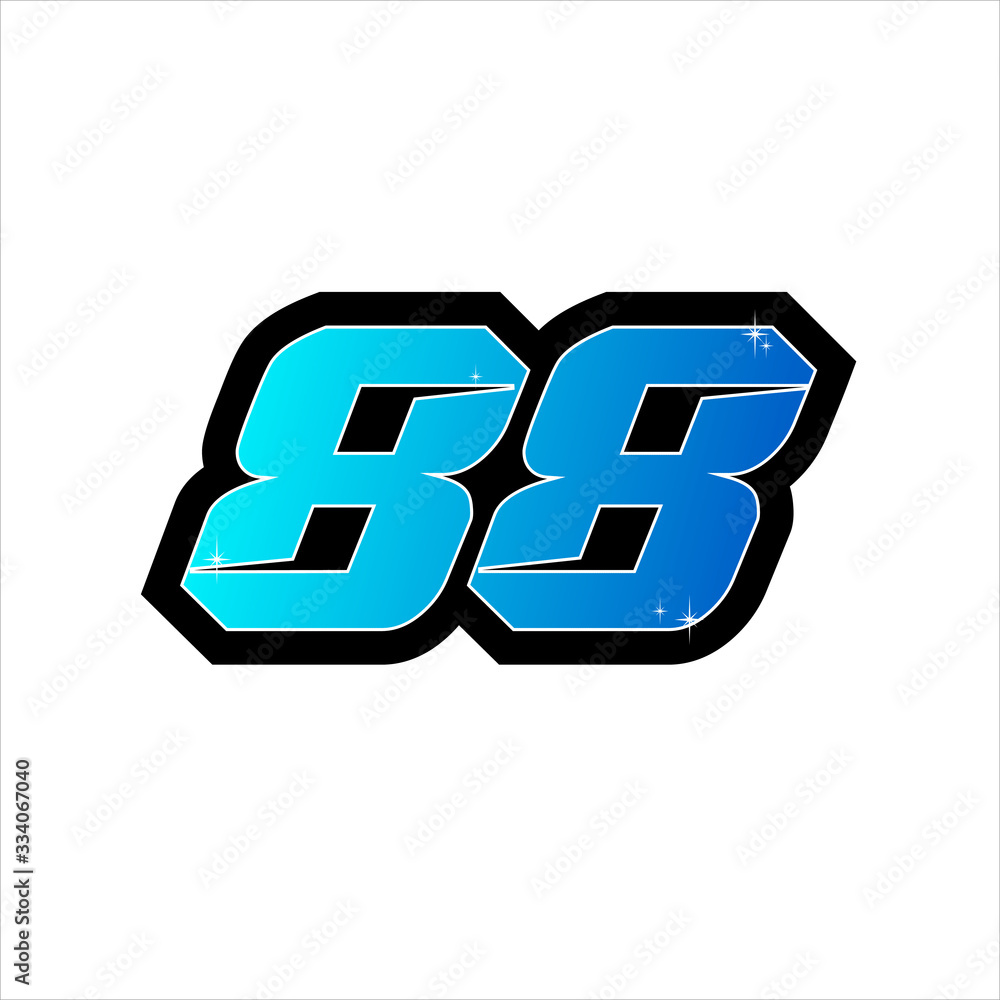 Vector Racing number 88, start racing number, sport race number with ...