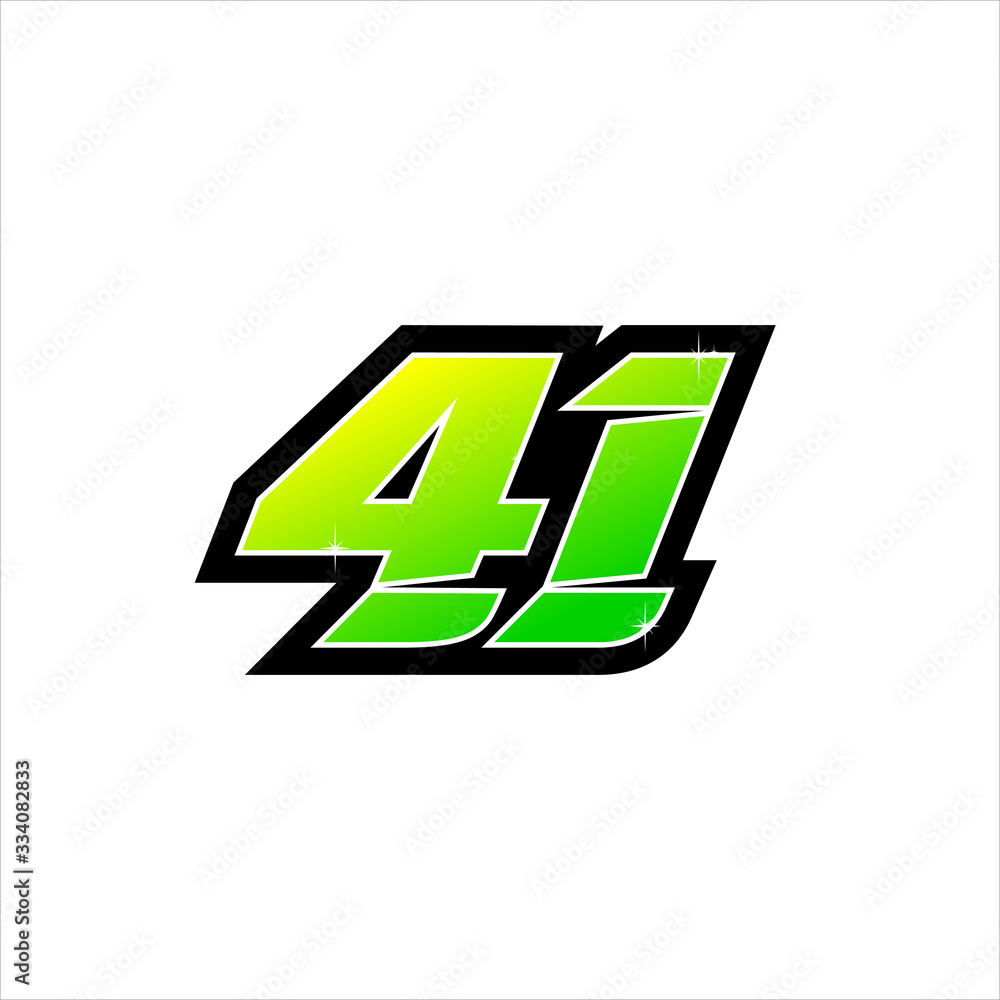 Vector Racing number 41, start racing number, sport race number with ...