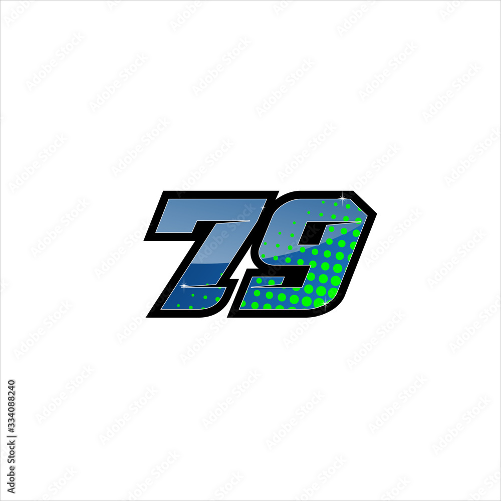 Vector Racing number 79, start racing number, sport race number with ...