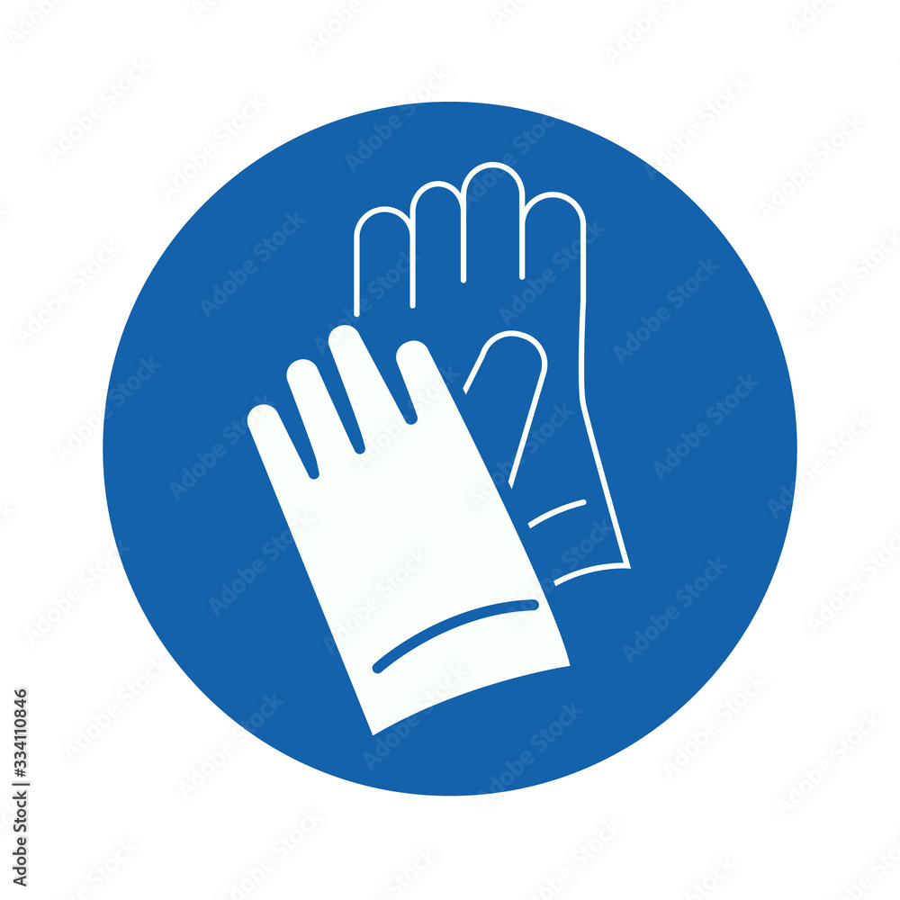 Wear Hand Protection Symbol,Vector Illustration, Isolate white ...