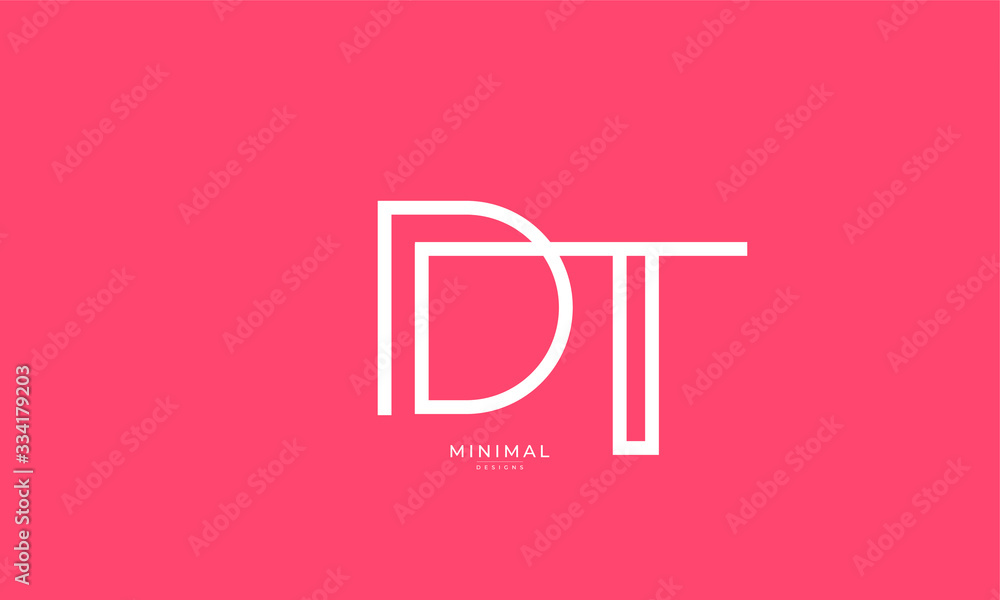 Alphabet letter icon logo DT Stock Vector | Adobe Stock