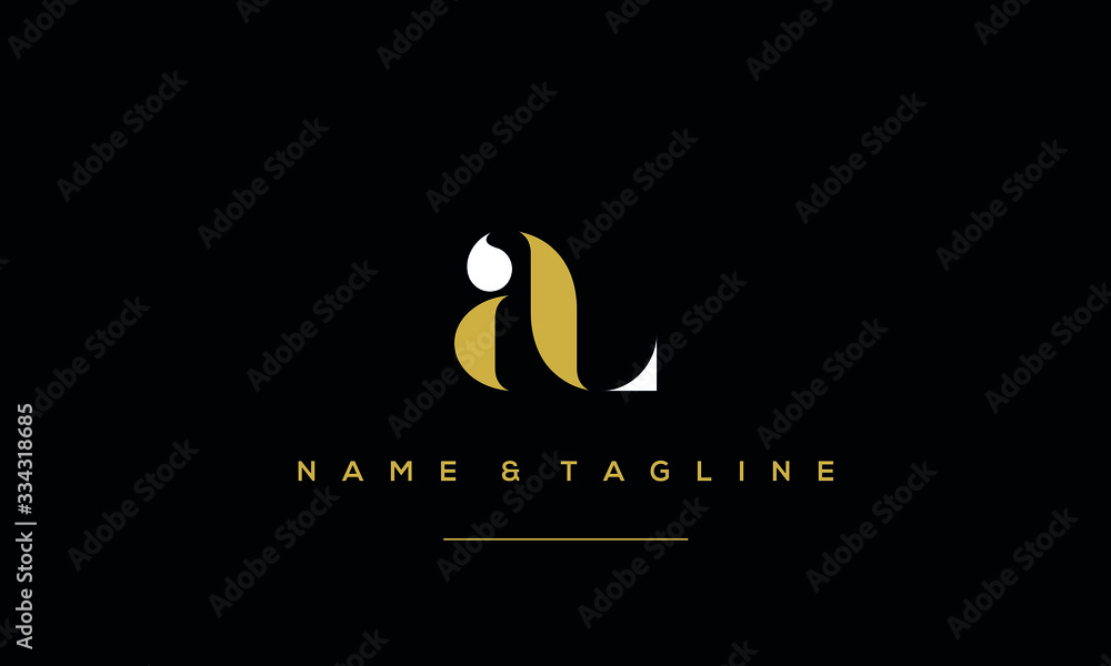 Alphabet letter icon logo AL Stock Vector | Adobe Stock