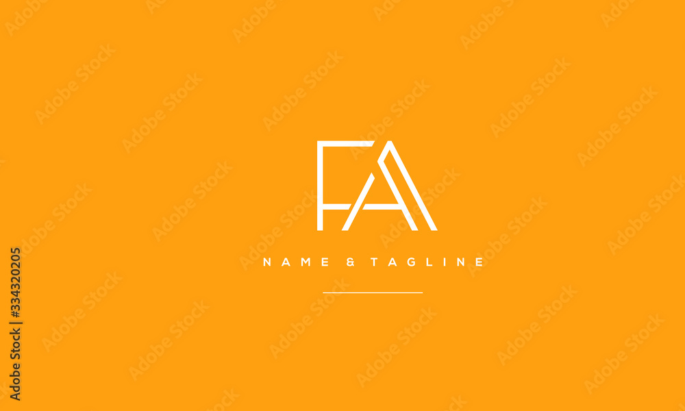 Alphabet letter icon logo FA Stock Vector | Adobe Stock