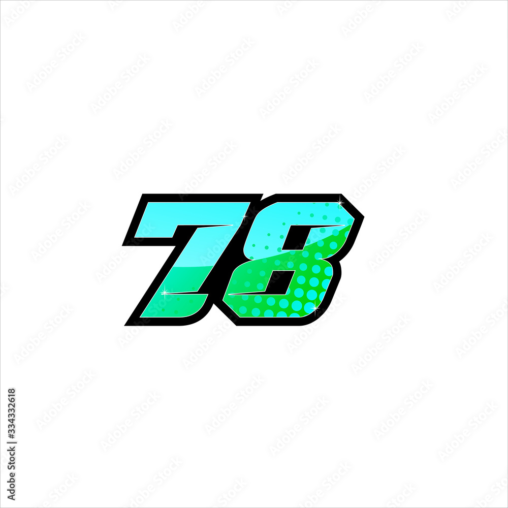 Vector Racing number 78, start racing number, sport race number with ...