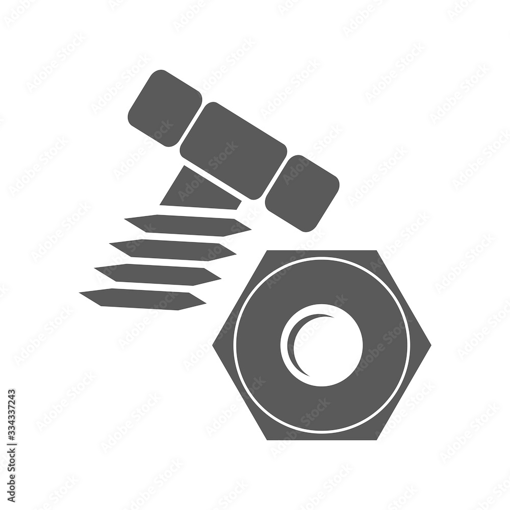 bolt and nut logo Stock Vector | Adobe Stock