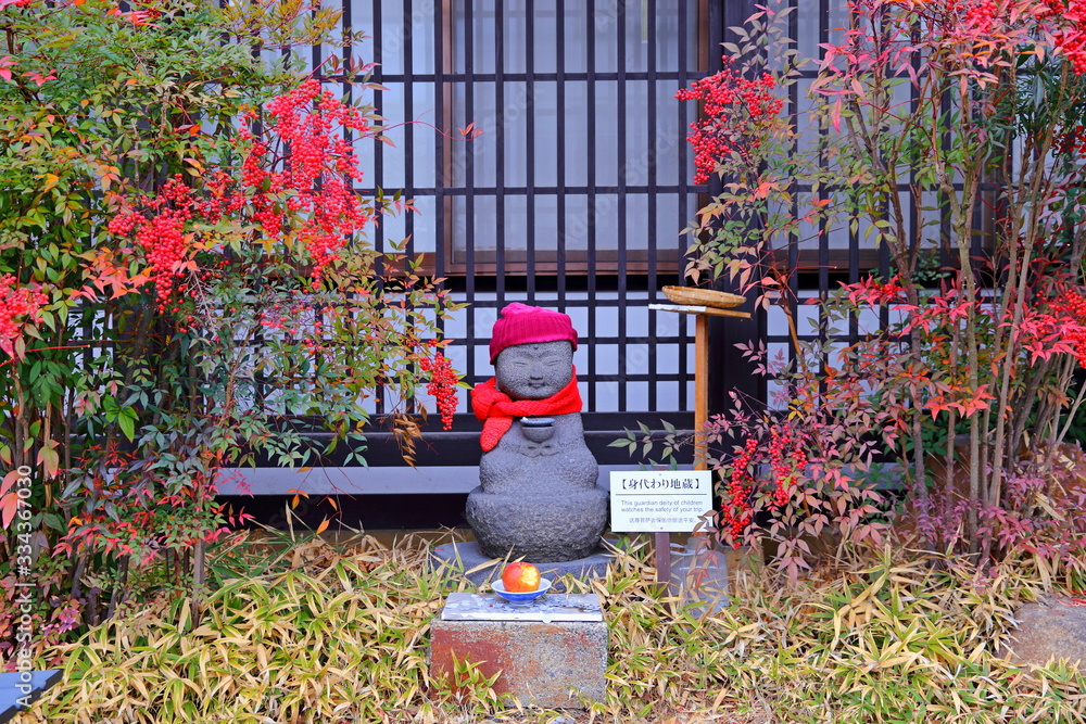 well preserved traditional temple in old town area of Hida-Takayama ...