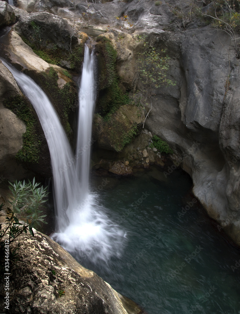Beautiful waterfalls with motion blur in the nature of Side in Turkey ...