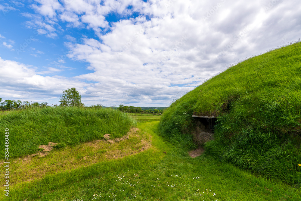 Knowth Neolithic Passage Mound Tombs in Boyne Valley, Ireland Stock ...