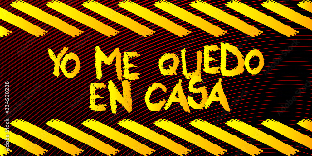 Yo me Quedo en Casa, I am staying home in Spanish text. Vector ...