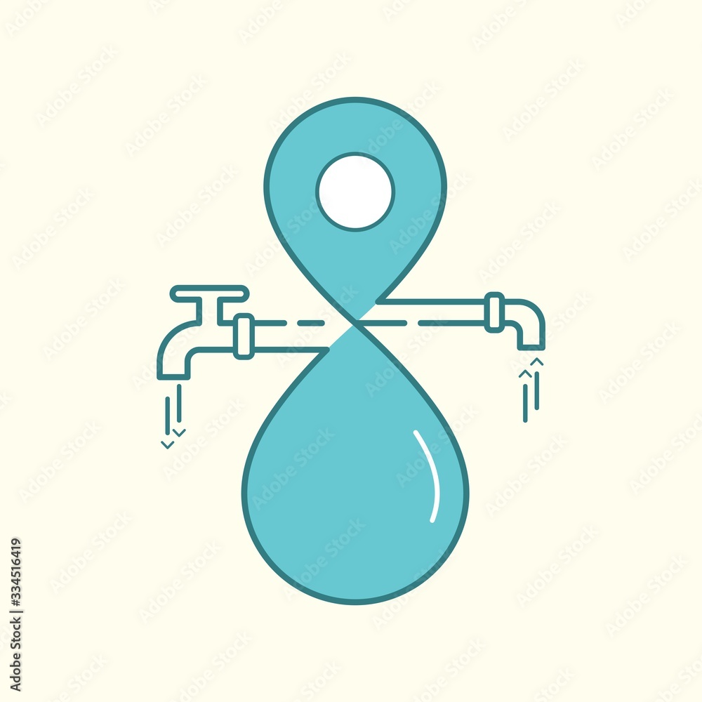 Where do we get water from in our home? Tap water, water supply. Vector ...
