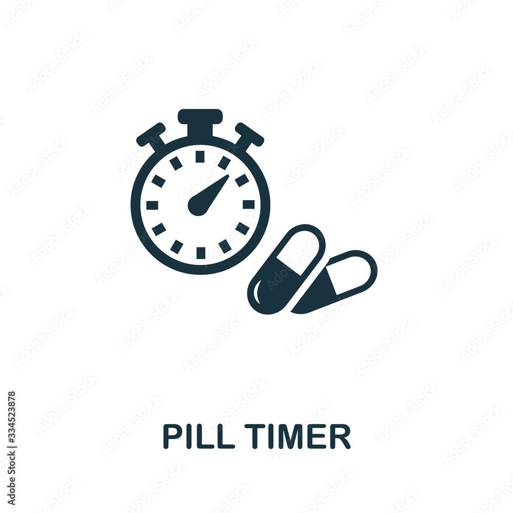 Pill Timer icon. Simple element from digital healthcare collection ...