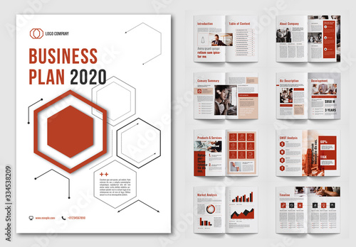 Business Plan Layout with Red Accents - Acheter ce template libre de ...