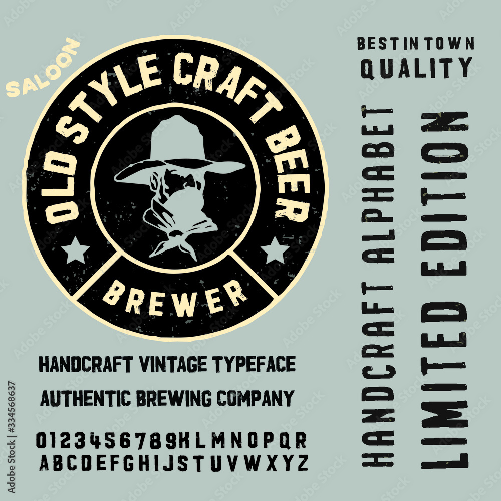 Brewery vintage alphabet font. Custom handwritten alphabet. Retro ...