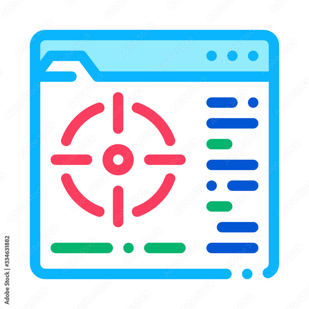 target to specific folder icon vector. target to specific folder sign ...