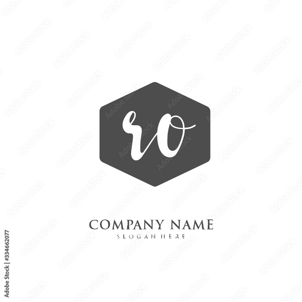 Handwritten initial letter R O RO for identity and logo. Vector logo ...