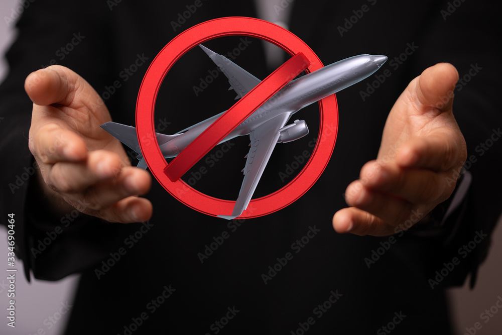 No flying symbol on white background with prohibit sign vector on ...
