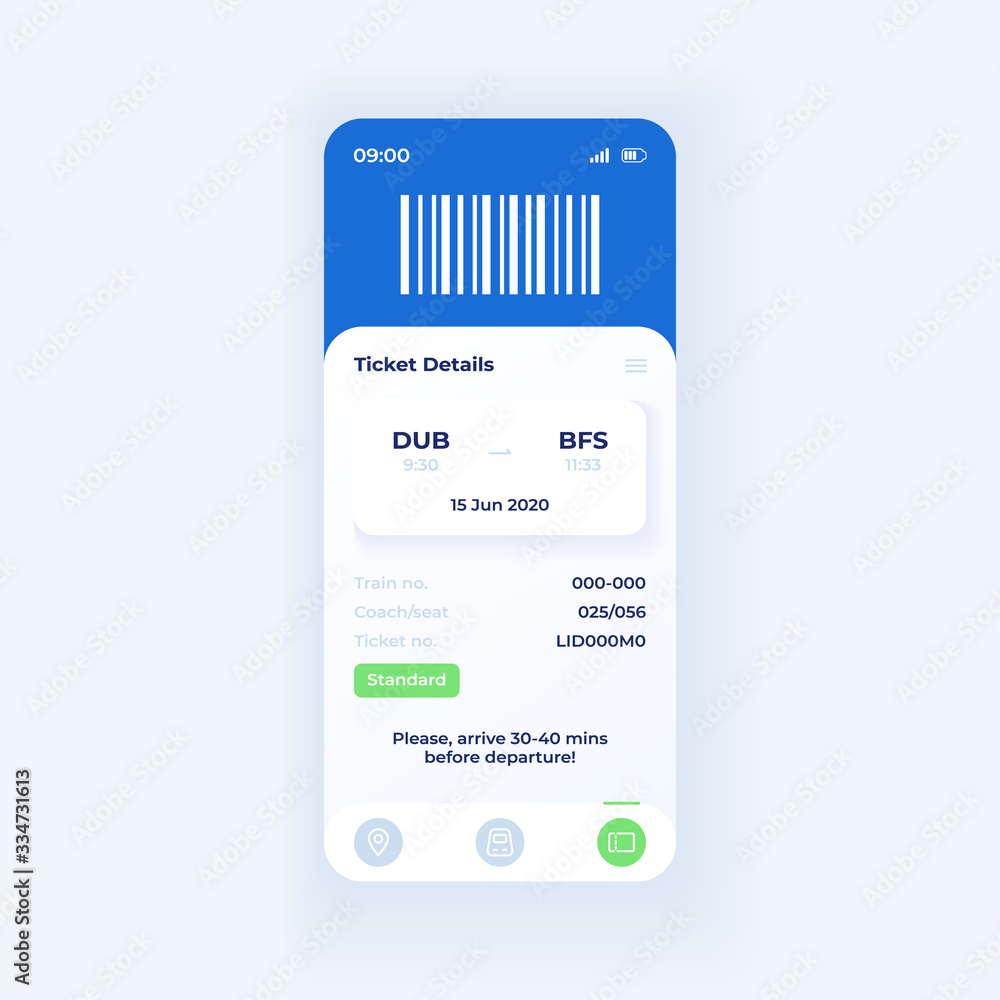 Online booking application smartphone interface vector template. Mobile ...