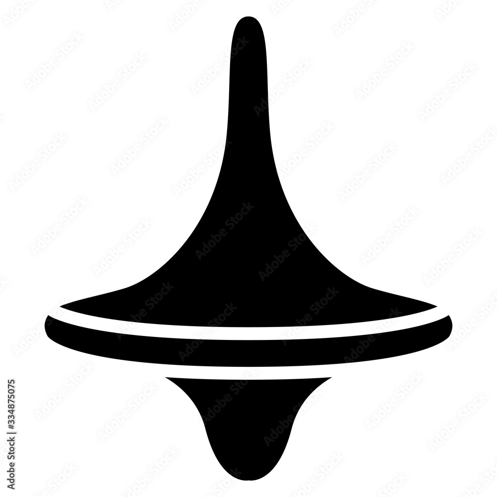 Simple spinning top in black and white Stock Vector | Adobe Stock