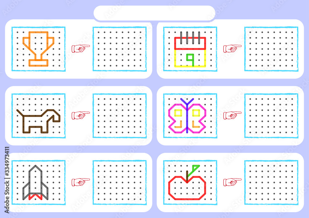 worksheet for preschool kids, Dot to dot copy practice, copy the shapes ...