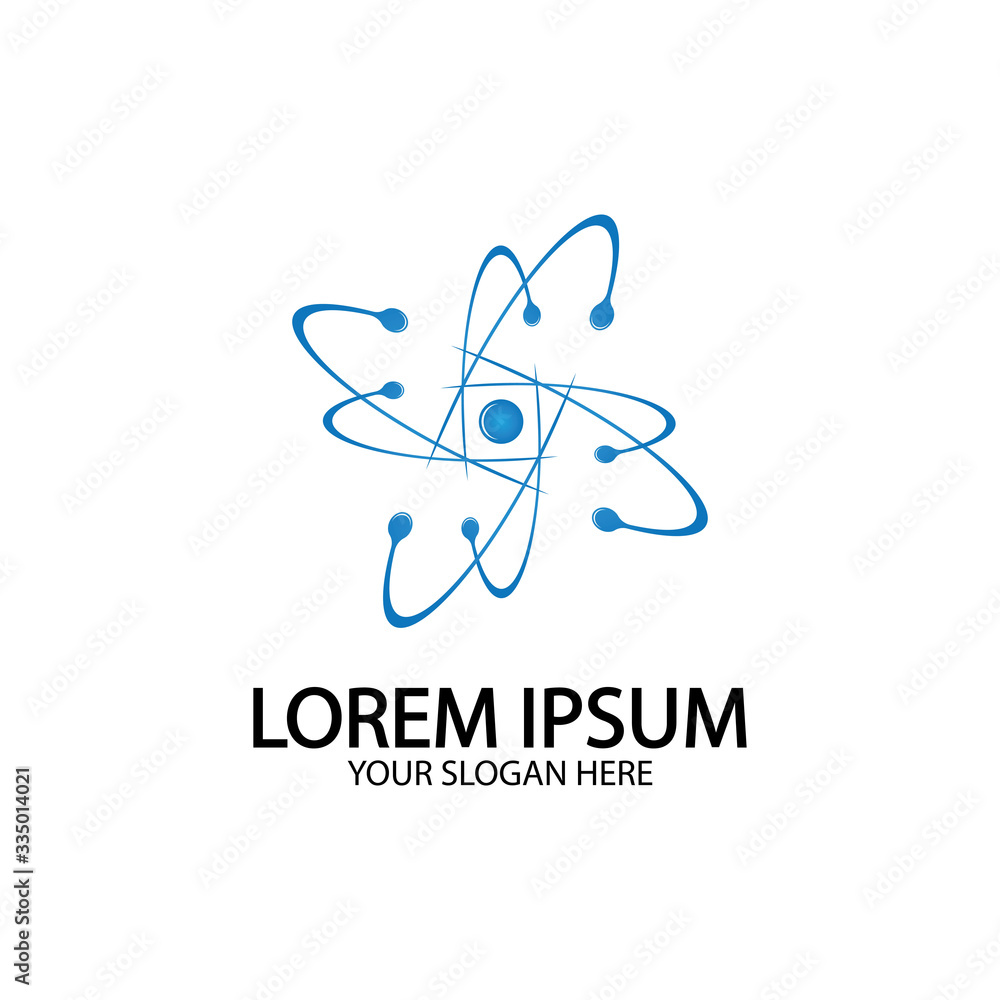 Atom Icon. Science sign. Atom logo. Atomic symbol. Nuclear icon ...