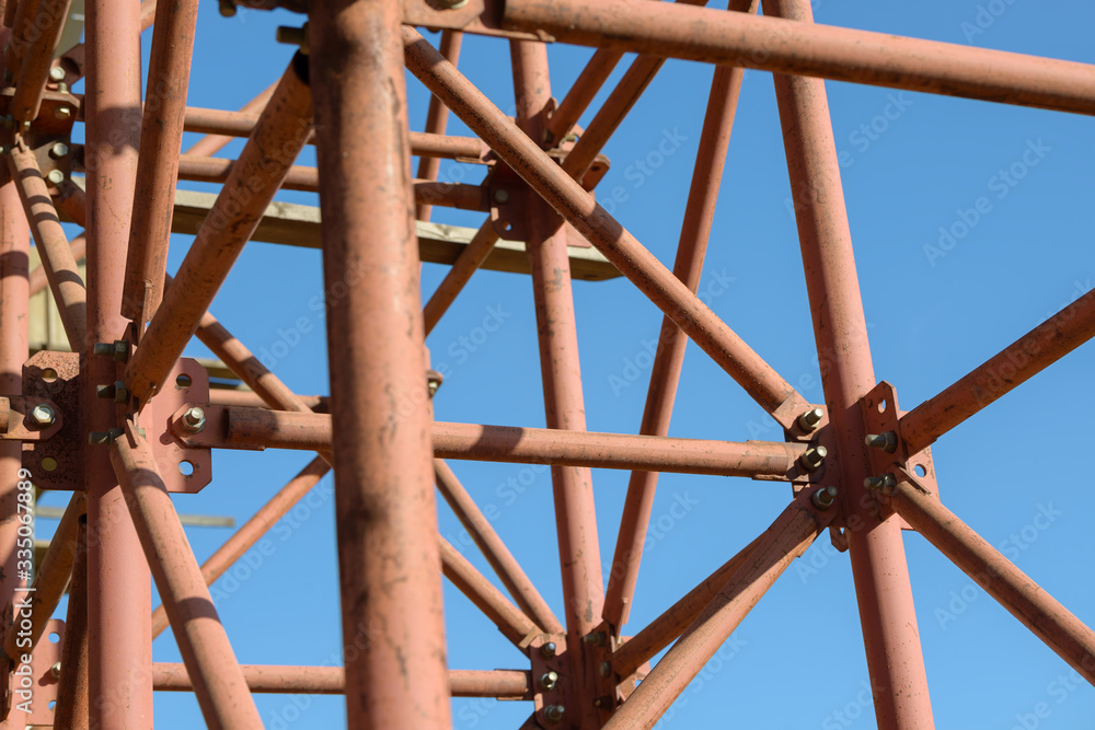 Scaffolding Elements Construction. Metal scaffolding tubes and bars ...