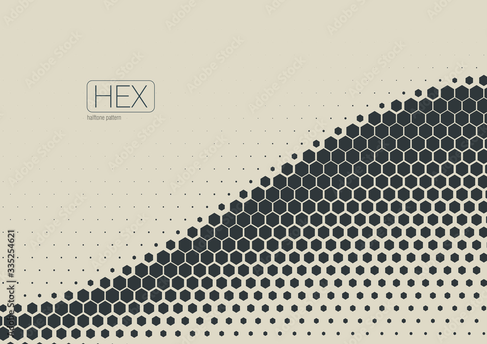 2D Abstract Geometric Wave Hex Halftone Pattern Stock Vector | Adobe Stock