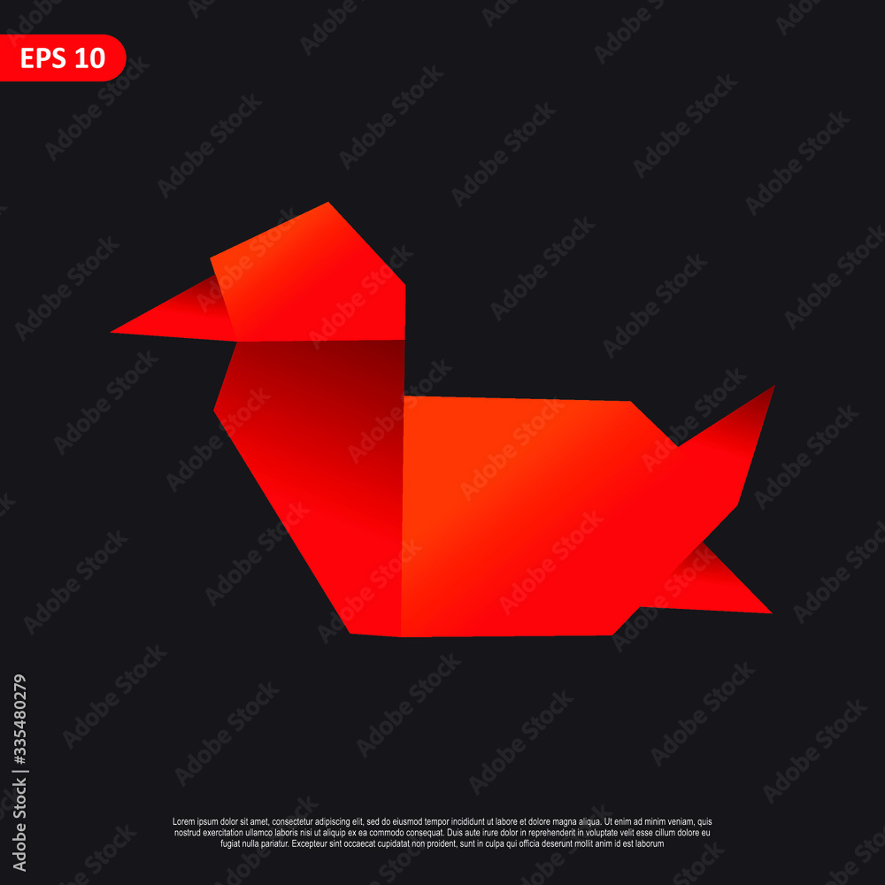 Geometric Animal design vector, combined red and little bit orange ...