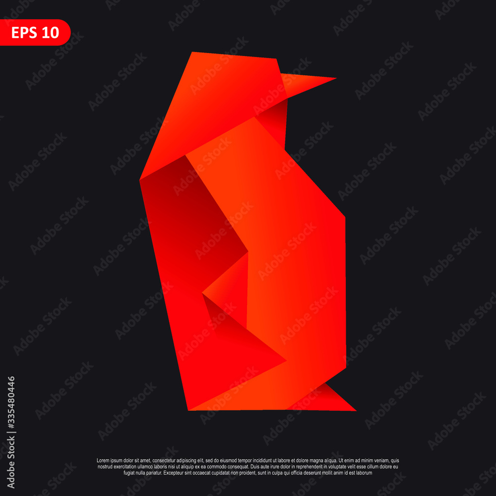 Geometric Animal design vector, combined red and little bit orange ...