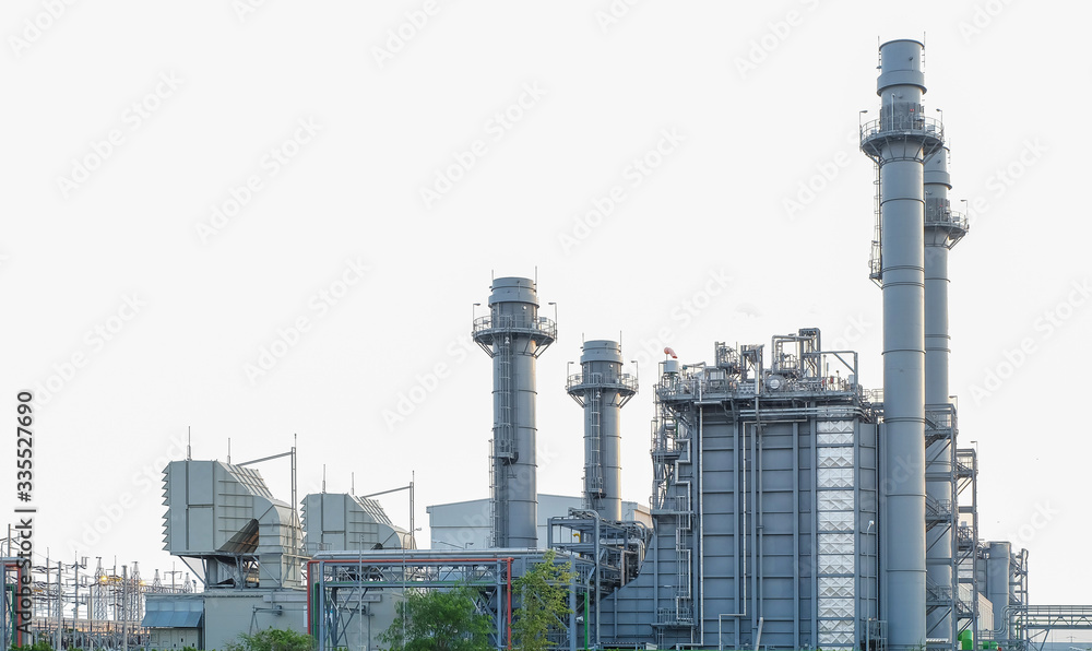Power plant station building isolated on white background Stock Photo ...