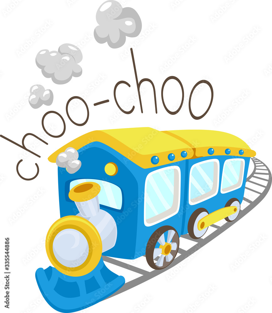 Train Onomatopoeia Sound Choo Choo Illustration Stock Vector | Adobe Stock