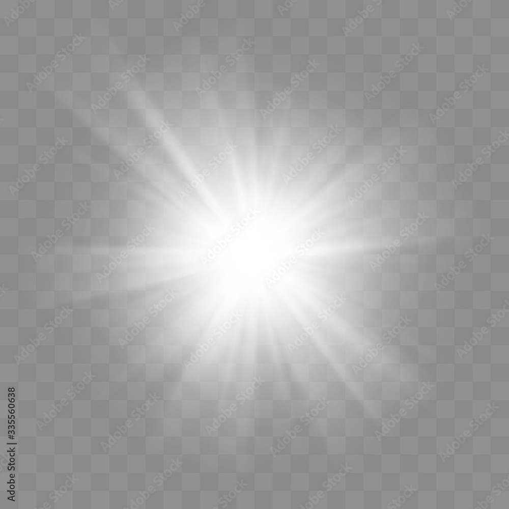 White glow light effect on transparent background Stock Vector | Adobe ...