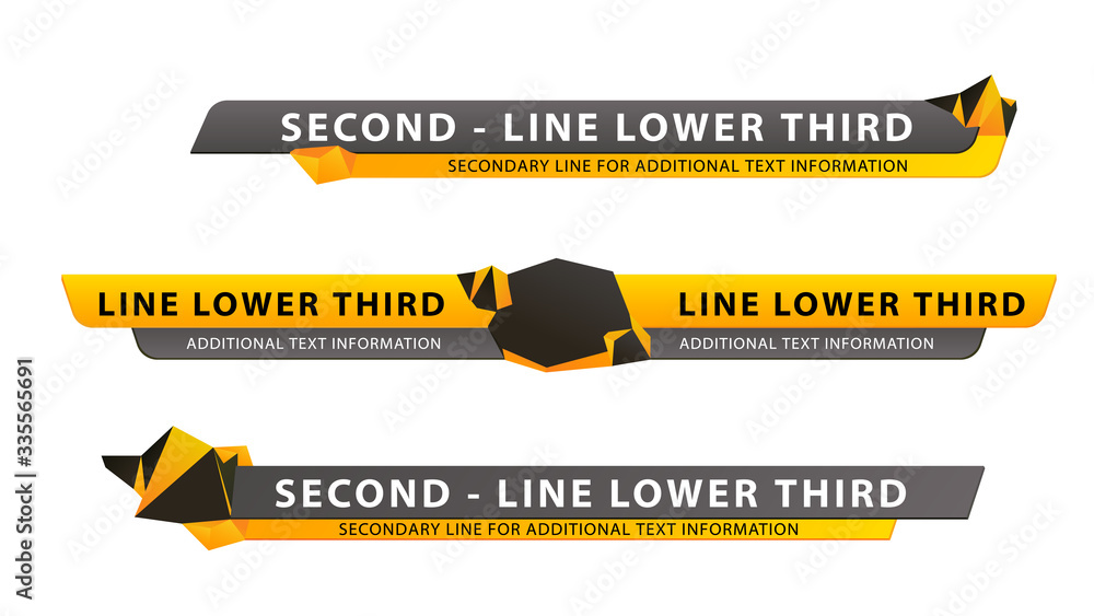Vector lower third, video headline title or television news bar design ...
