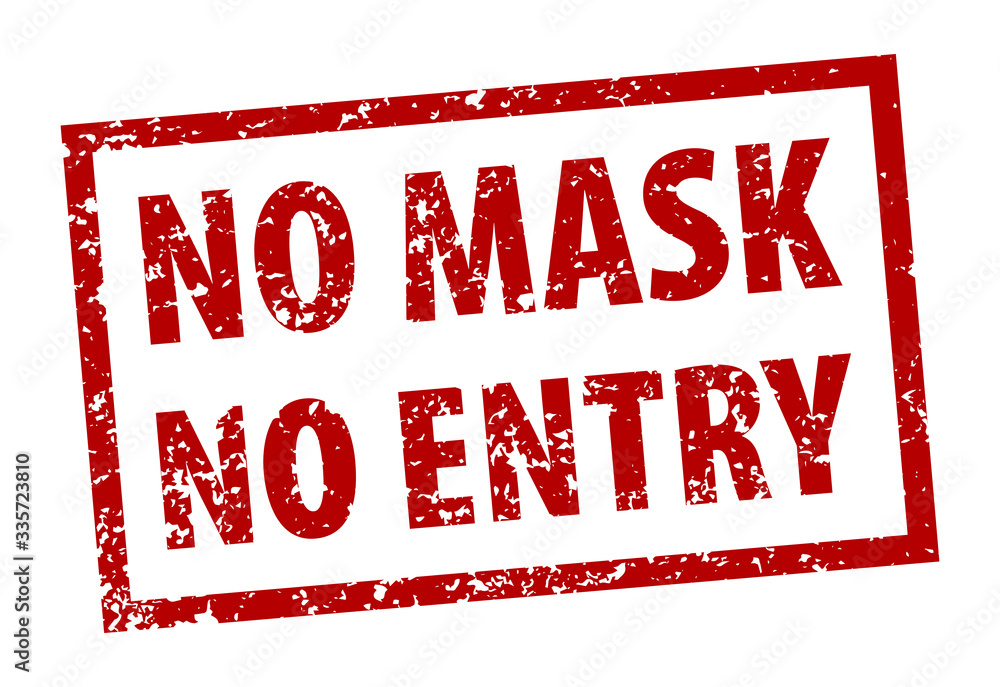 เวกเตอร์ Stock No mask No entry rule red square rubber seal stamp on ...